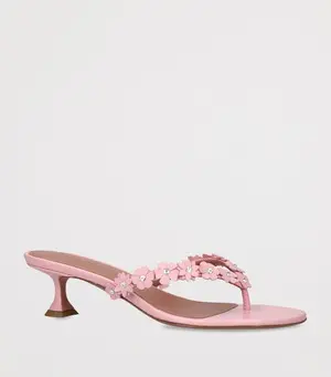 Amina Muaddi Janis Heeled Sandals - Pink