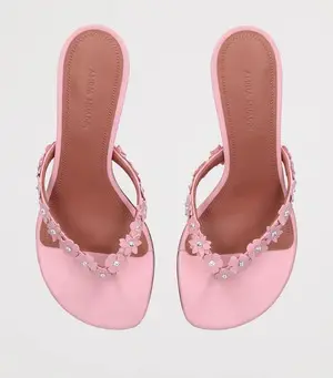 Amina Muaddi Janis Heeled Sandals - Pink