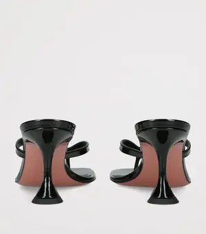Amina Muaddi Patent Leather Juliette Heeled Sandals 70