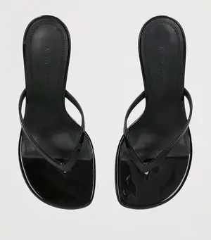 Amina Muaddi Patent Leather Juliette Heeled Sandals 70