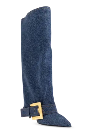 Balmain Denim Heeled Boots