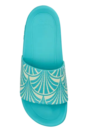 Mcm X Dj Khaled Graphic Print Rubber Slides