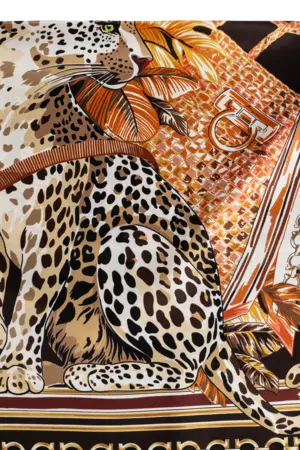FERRAGAMO Silk Scarf With Print