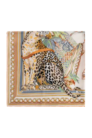 FERRAGAMO Silk Scarf With Print