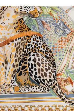 FERRAGAMO Silk Scarf With Print