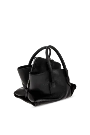 Attico La Passeggiata Mini' Textured Leather Bag - Black