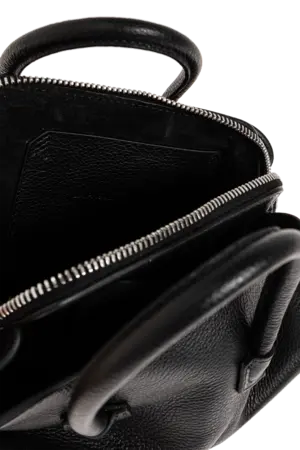 Attico La Passeggiata Mini' Textured Leather Bag - Black