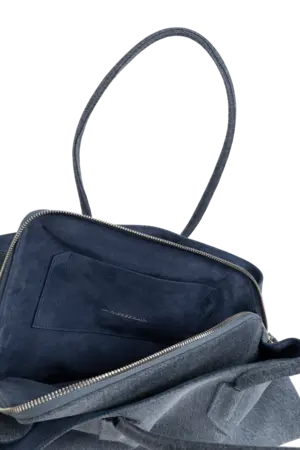 Attico La Passeggiata" Medium Bag In Cotton Denim - Blue