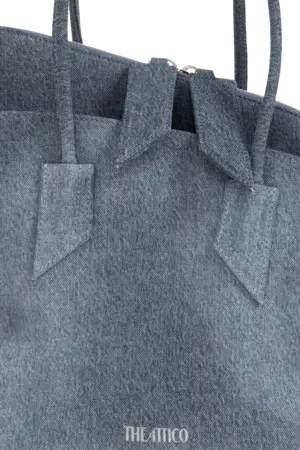 Attico La Passeggiata" Medium Bag In Cotton Denim - Blue