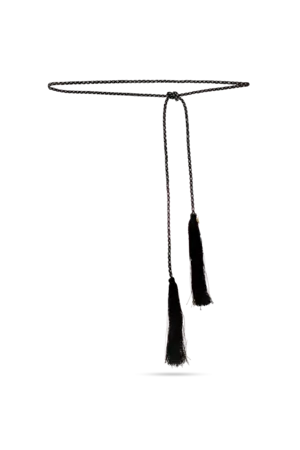 FORTE_FORTE Braided Belt With Shimmering Crystals