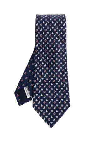 FERRAGAMO Silk Tie - Navy Blue