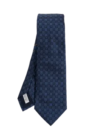 FERRAGAMO Silk Tie - Navy Blue