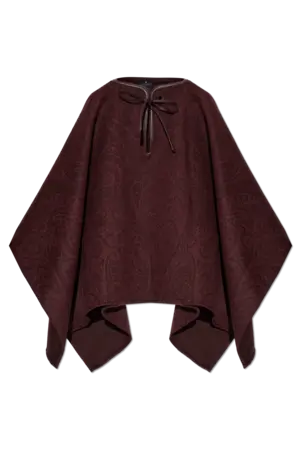 Etro Wool Poncho - Burgundy