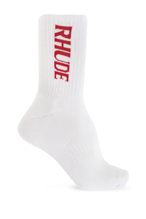 Rhude Socks With Logo - White