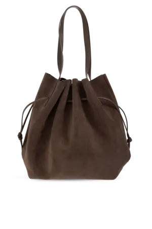Yuzefi Scallop" Shopper Bag In Suede And Leather - Brown