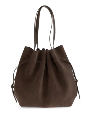 Yuzefi Scallop" Shopper Bag In Suede And Leather - Brown