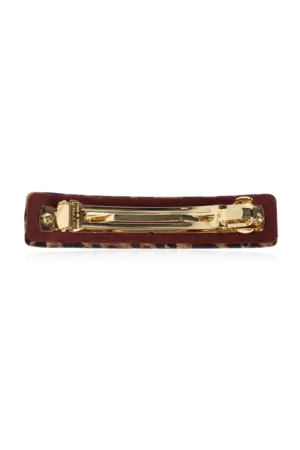 Etro Hair Clip With Animal Print And Gold Logo