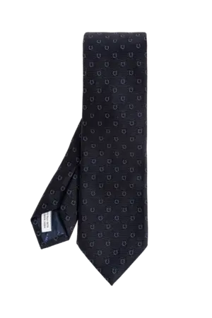 FERRAGAMO Silk Tie - Navy Blue