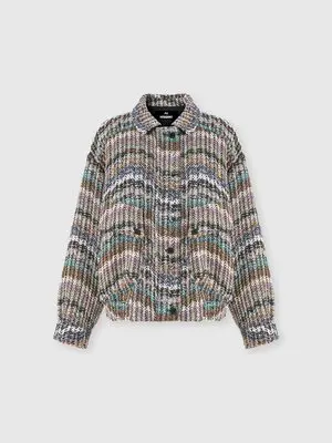 Missoni Oversized Chevron Knit Bomber With Sequins - Multicoloured