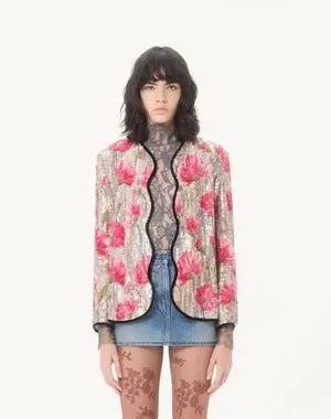 Valentino Garavani Embroidered Organza Jacket With Floral Sequins - Multicolour