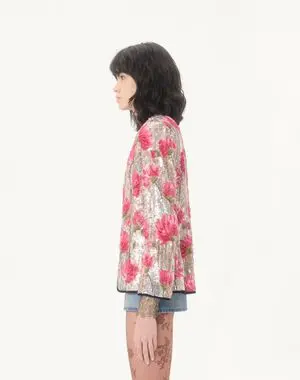 Valentino Garavani Embroidered Organza Jacket With Floral Sequins - Multicolour