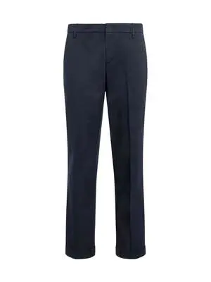 DONDUP Tailored Trousers With Cuffed Hem - Navy