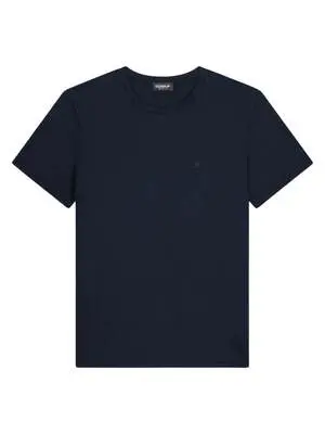 DONDUP Logo Round Neck Short Sleeve T-shirt For - Navy