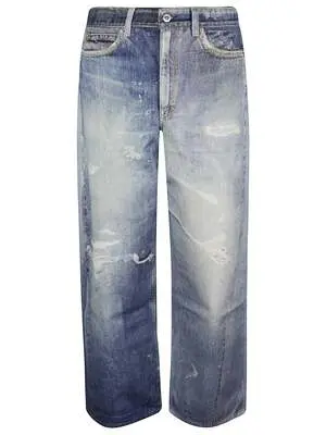 Our Legacy OUR LEGACY Full Cut Jeans With Distressed Effect Denim Blue