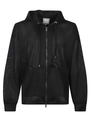 WOOYOUNGMI Zipped Mesh Hoodie - Black