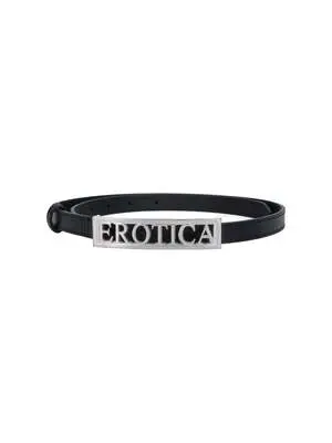 DONDUP Calf Leather Belt With Logo Detail - Black