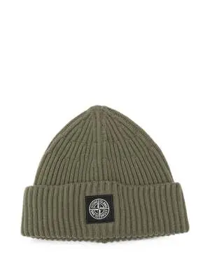Stone Island Virgin Wool Compass Logo Patch Cuff - Verde