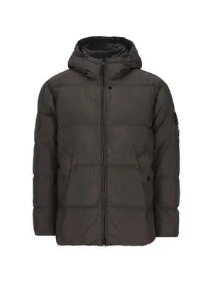 Stone Island Shaped Padded Hood Jacket With Double-adjustable Drawstring And Two-way Zip