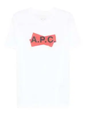 A.p.c. Crewneck T-shirt With Front Print For - White