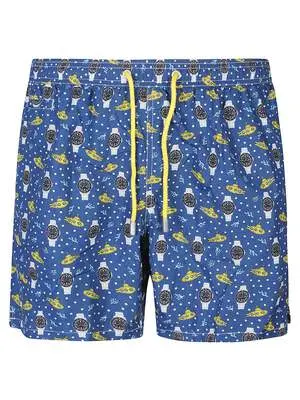 MC2 SAINT BARTH Printed Swim Shorts - Navy