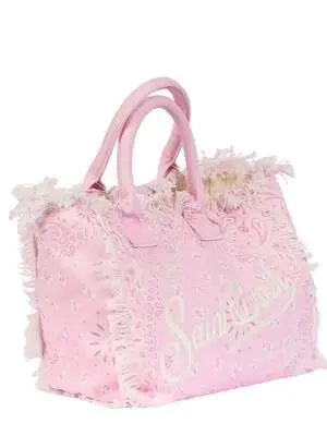 MC2 SAINT BARTH Patterned Tote Bag With Fringe - Pink
