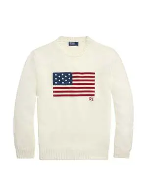Ralph Lauren Long Sleeve Cotton Knit Pullover Sweater - White