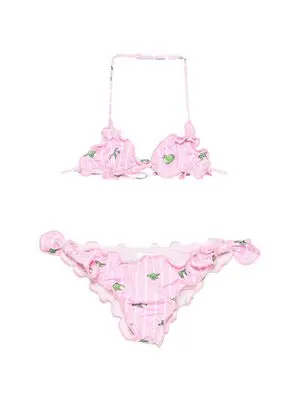 MC2 SAINT BARTH Mini Striped Swimwear With Turtle Motif