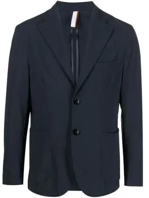 PMDS PREMIUM MOOD DENIM SUPERIOR Notched Long Sleeve Button-down Jacket With Patching Pockets