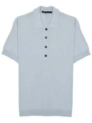 LOW BRAND Techno Viscose Polo Shirt For - Azure