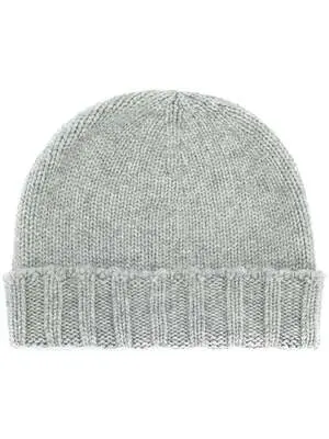 DRUMOHR 100% Cashmere Beanie Hat - Grey