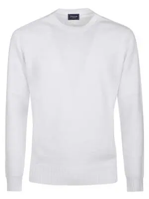 DRUMOHR Crew Neck Cotton Sweater - White