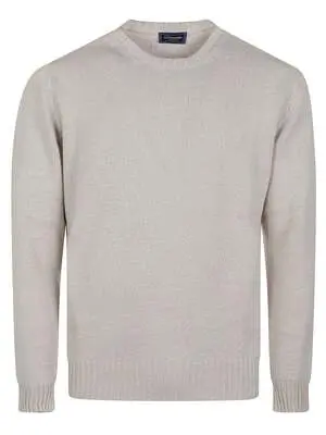 DRUMOHR Crew Neck Long Sleeve Sweater - Beige