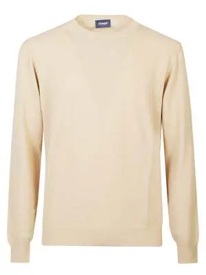 DRUMOHR Knit Round Neck Long Sleeve Sweater - Beige