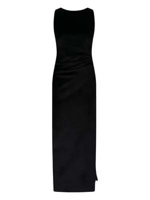 DONDUP Draped Knit Dress With Stretch Blend - Black