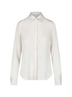 DONDUP Silk-blend Button-up Shirt - White