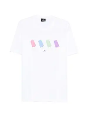 Paul Smith Graphic Print Crew Neck T-shirt Short Sleeves - White