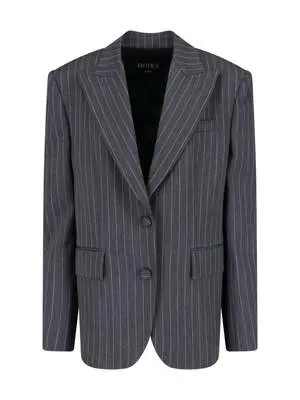 DONDUP Tailored Wool Blend Blazer With Pinstripe Detail