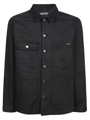 TOM FORD Long Sleeve Utility Coat With Chest And Front Pockets - Navy