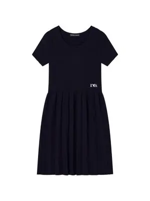 Emporio Armani Ribbed Texture Short Sleeve Mini Dress