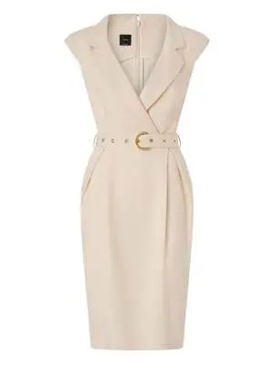 Pinko Midi Wrap Dress With Belt - White